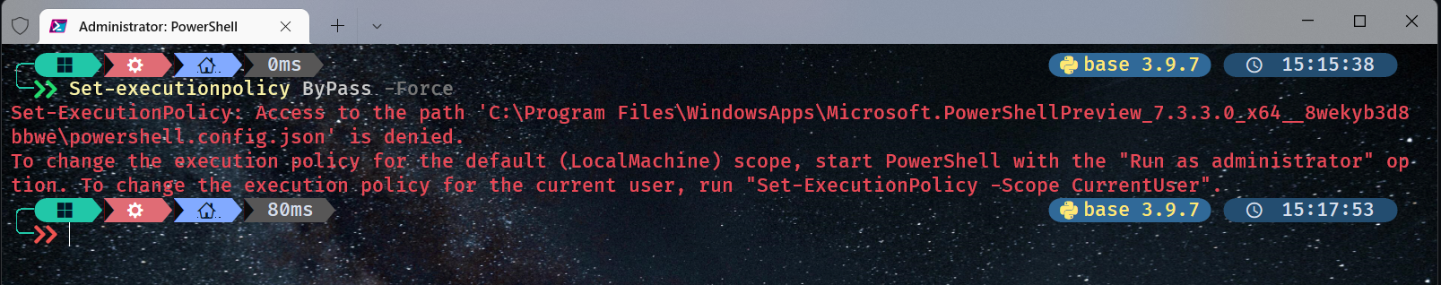 Administrators do not have permissions to edit powershell.config.json when PowerShell is ...
