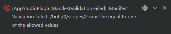 Manifest validation error due to schema change · Issue #7737 · OfficeDev/microsoft-365-agents ...
