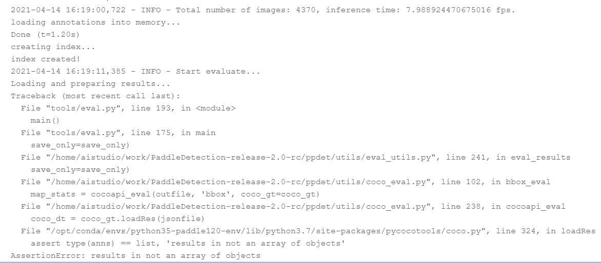 fcos的eval出现问题 · Issue #2622 · PaddlePaddle/PaddleDetection · GitHub
