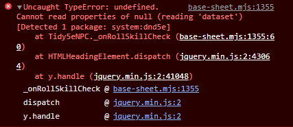 [BUG] Cannot roll skill checks from either Player or NPC sheet · Issue #752 · sdenec/tidy5e ...