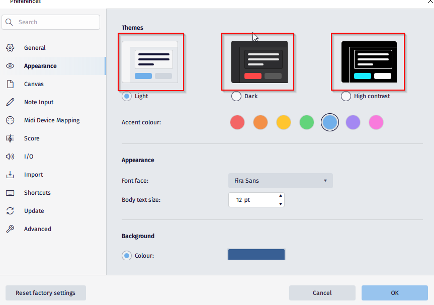 [MU4 Issue] Preferences > Themes: can't change by clicking on icon · Issue #7827 · musescore ...