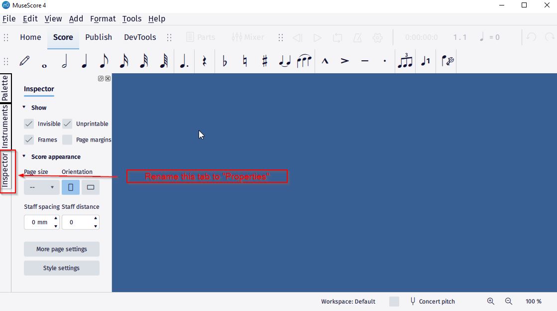 [MU4 Issue] rename the Inspector to 'Properties' · Issue #7864 · musescore/MuseScore · GitHub