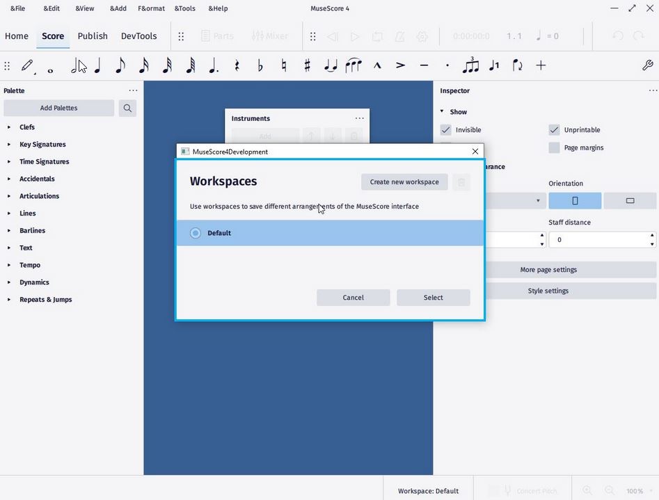 [MU4 Task] [Accessibility] Workspace dialog · Issue #8371 · musescore/MuseScore · GitHub