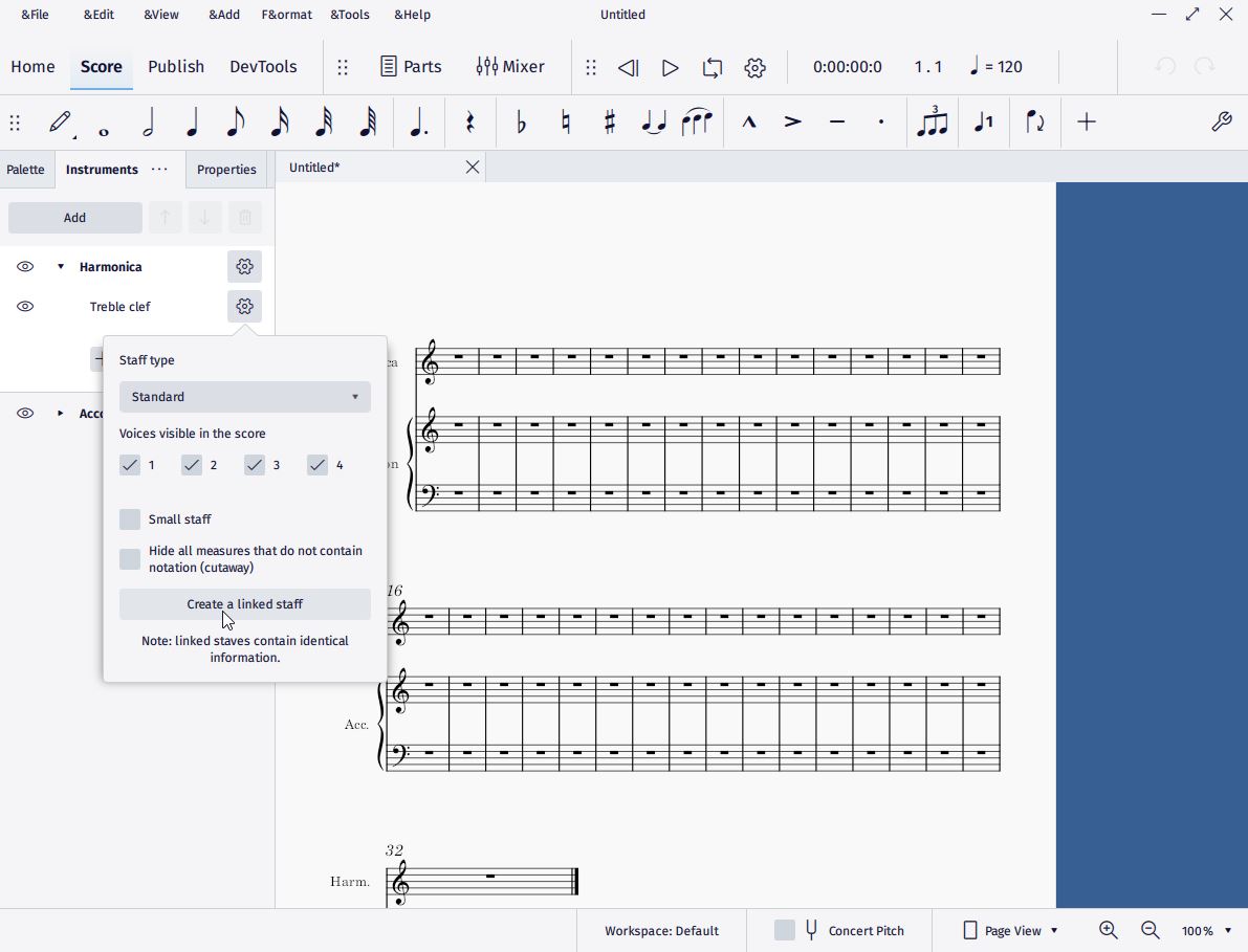 [MU4 Issue] Create a linked staff on an empty score leads to crash · Issue #8566 · musescore ...