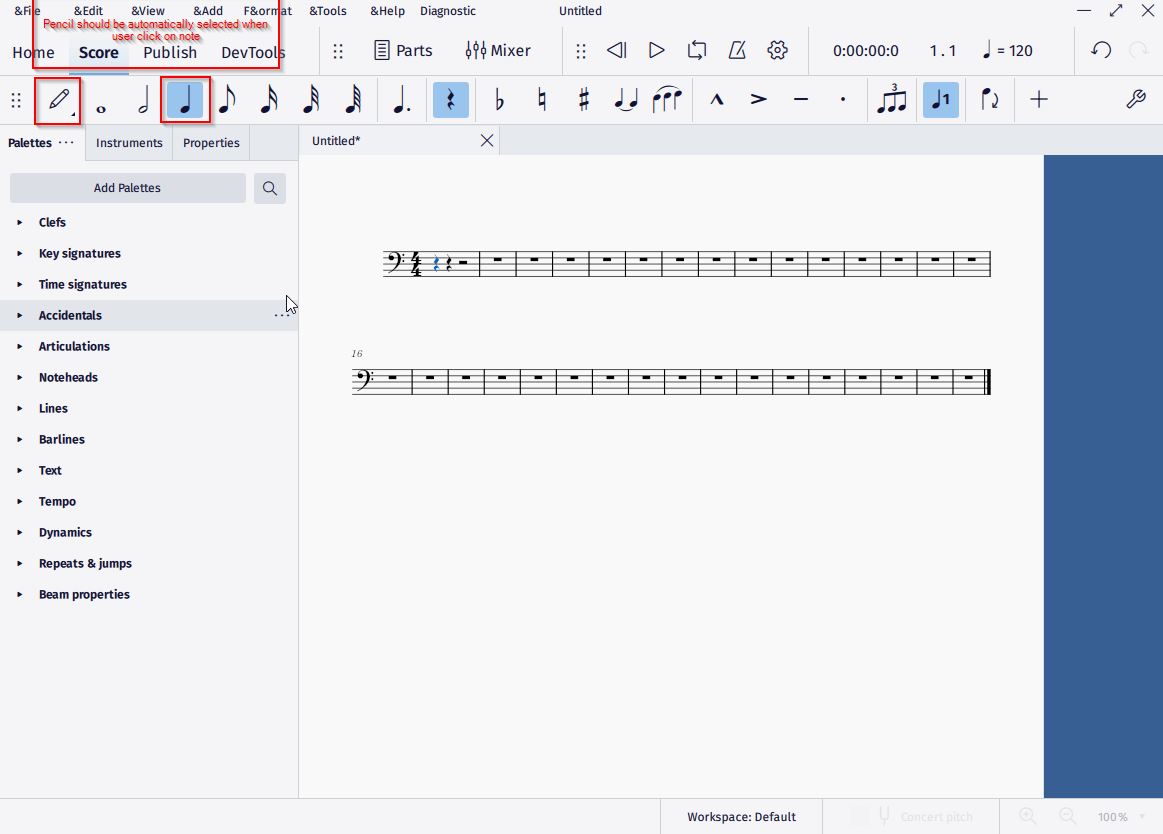 [MU4 Issue] Pencil doesn`t selected when note selected · Issue #9002 · musescore/MuseScore · GitHub