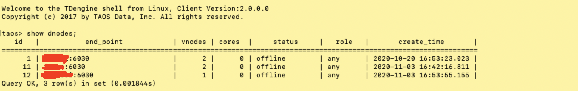 After The Tdengine Cluster Stops The First Started Dnode The Command Line Cannot Be Accessed
