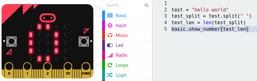 It looks like txt.split(" ") is throwing an error in Python for micro ...
