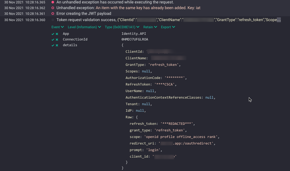 Unhandled exception: An item with the same key has already been added ...