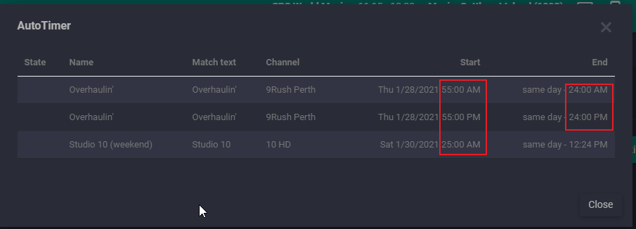 Modern - AutoTimer editor - wrong times shown for "Simulate" results · Issue #1219 ...