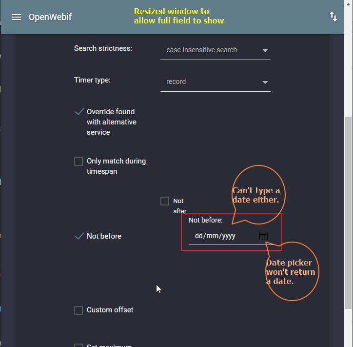 New/Responsive design - AutoTimer editor issues · Issue #1095 · E2OpenPlugins/e2openplugin ...