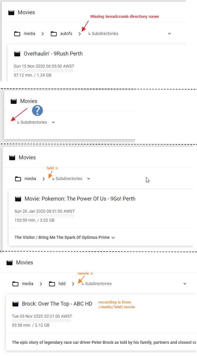 Modern design - Missing movie list breadcrumb for top level directory · Issue #1143 ...