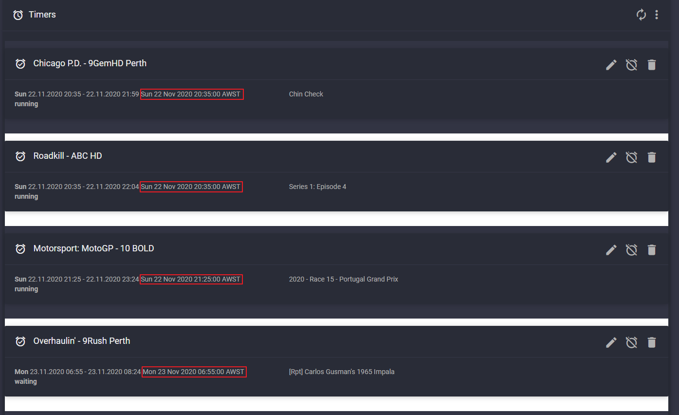 Modern design: Timer list - Start time repeated · Issue #1162 · E2OpenPlugins/e2openplugin ...