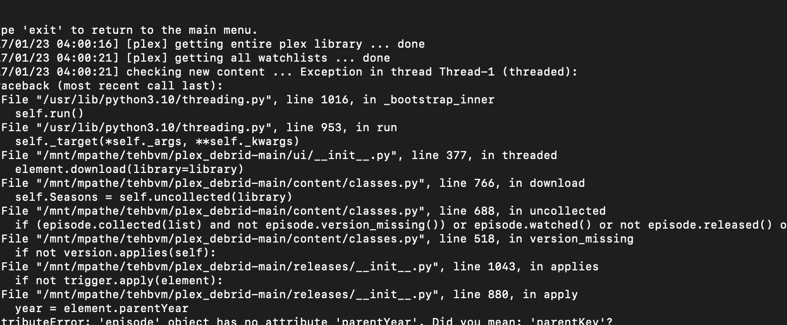 parentYear missing casting crash · Issue #326 · itsToggle/plex_debrid · GitHub