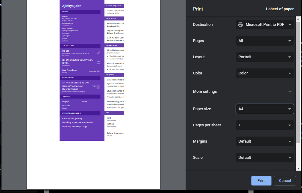 [BUG] Printing the document adds extra blank spaces at the top and ...