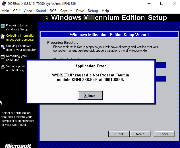 "General Protection" and "Not Present Fault" when installing in Windows ME · Issue #2655 ...