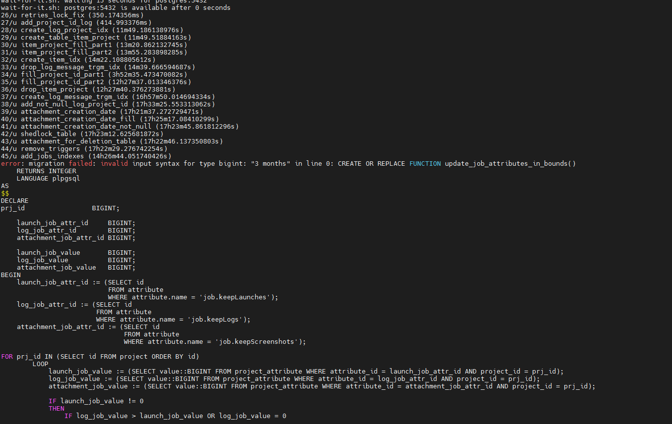 [v5] db-scrripts migration fail from 5.3.5 to 5.5 · Issue #1511 · reportportal/reportportal · GitHub