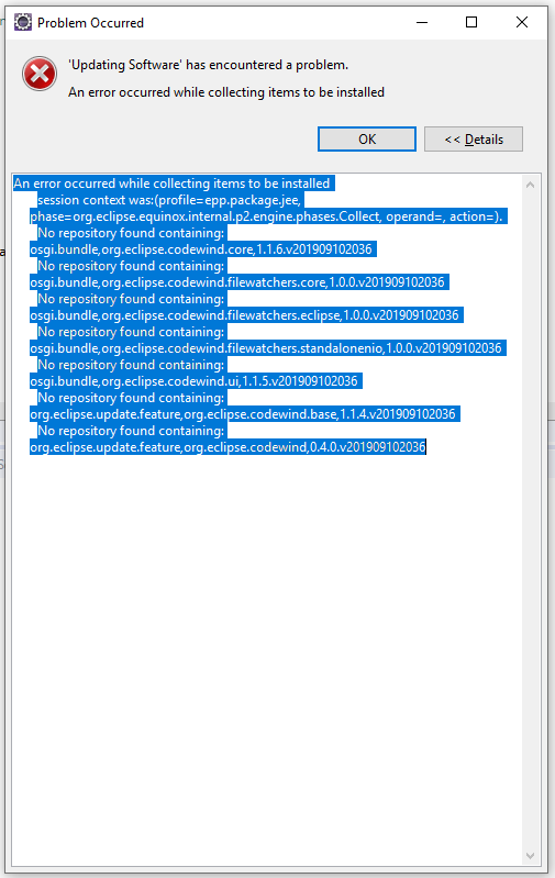 SVT:Codewind failed to Upgrade from 0.3.1 to 0.4.0 after updating eclipse plugin to 0.4.0 ...