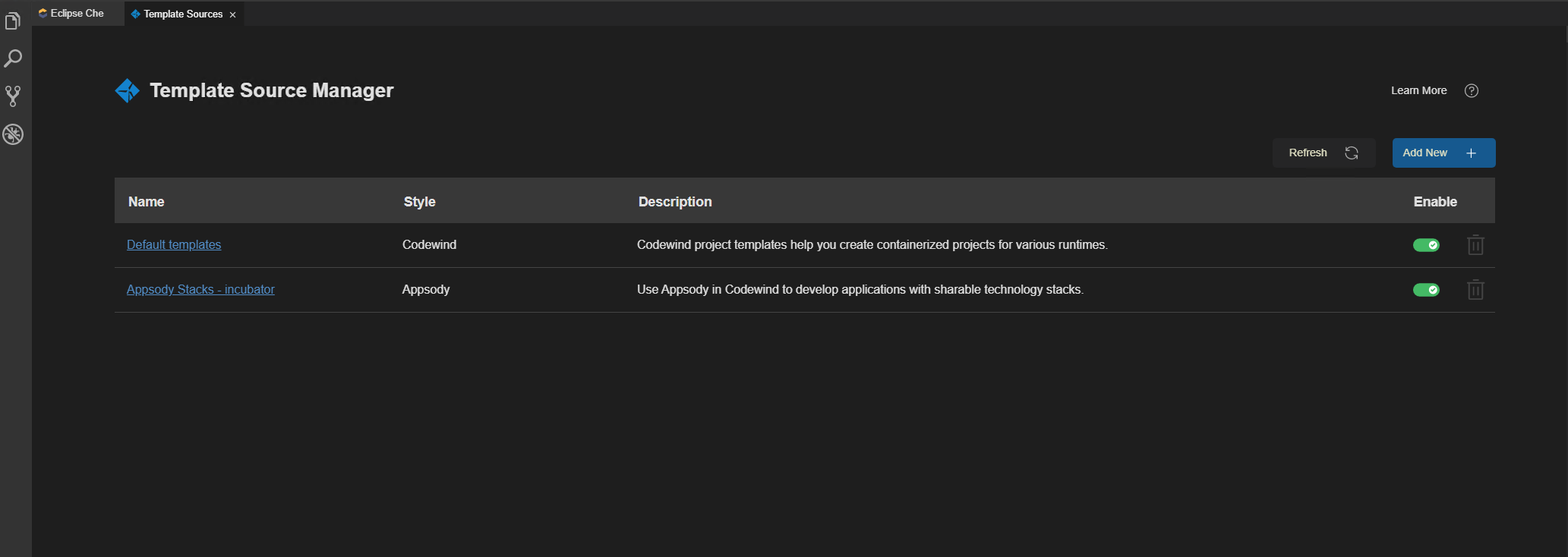 SVT: [Che] Missing ODO Template Source · Issue #1262 · eclipse-archived/codewind · GitHub