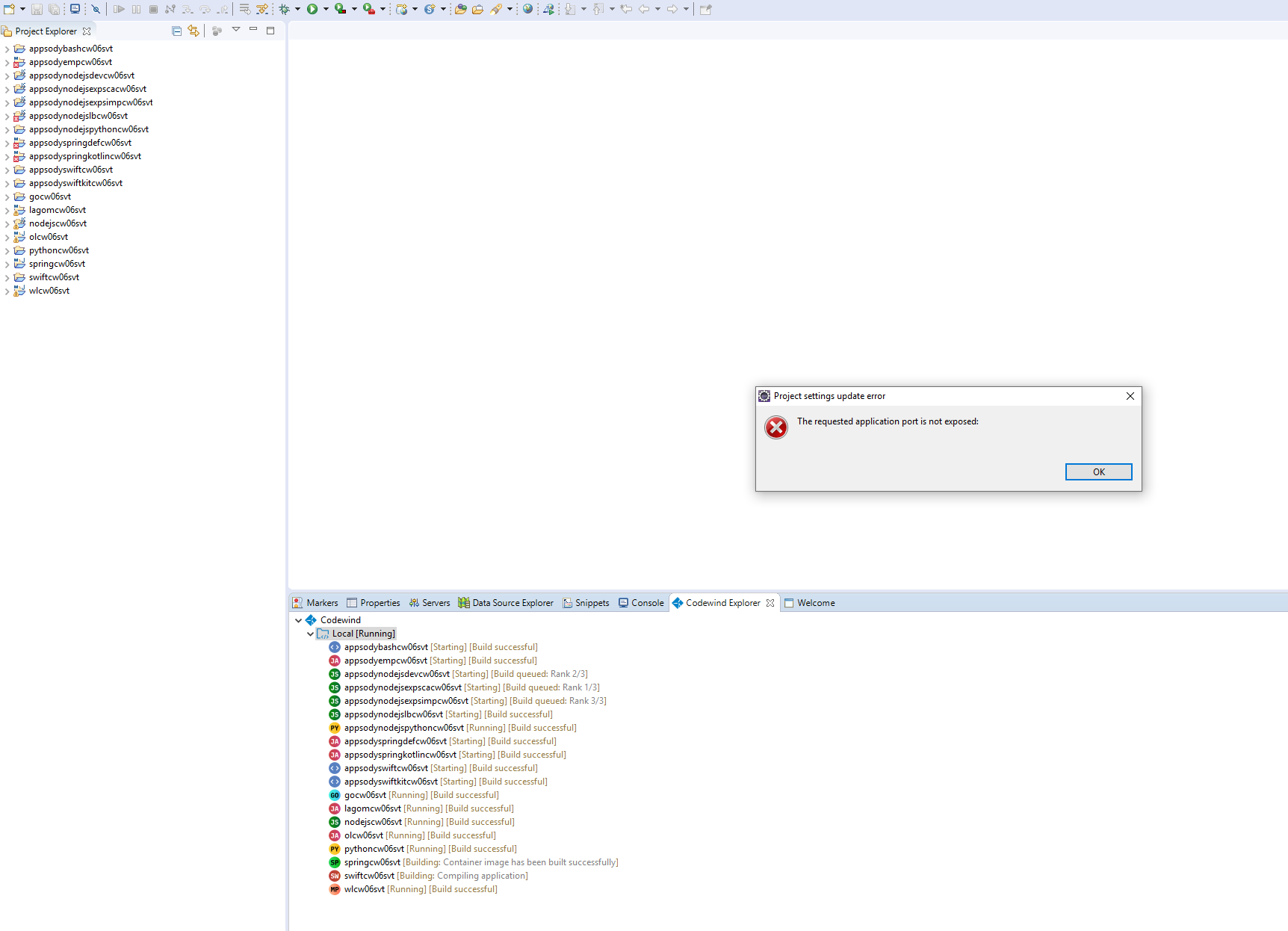 Svt Project Settings Update Failed The Requested Application Port Is 6519