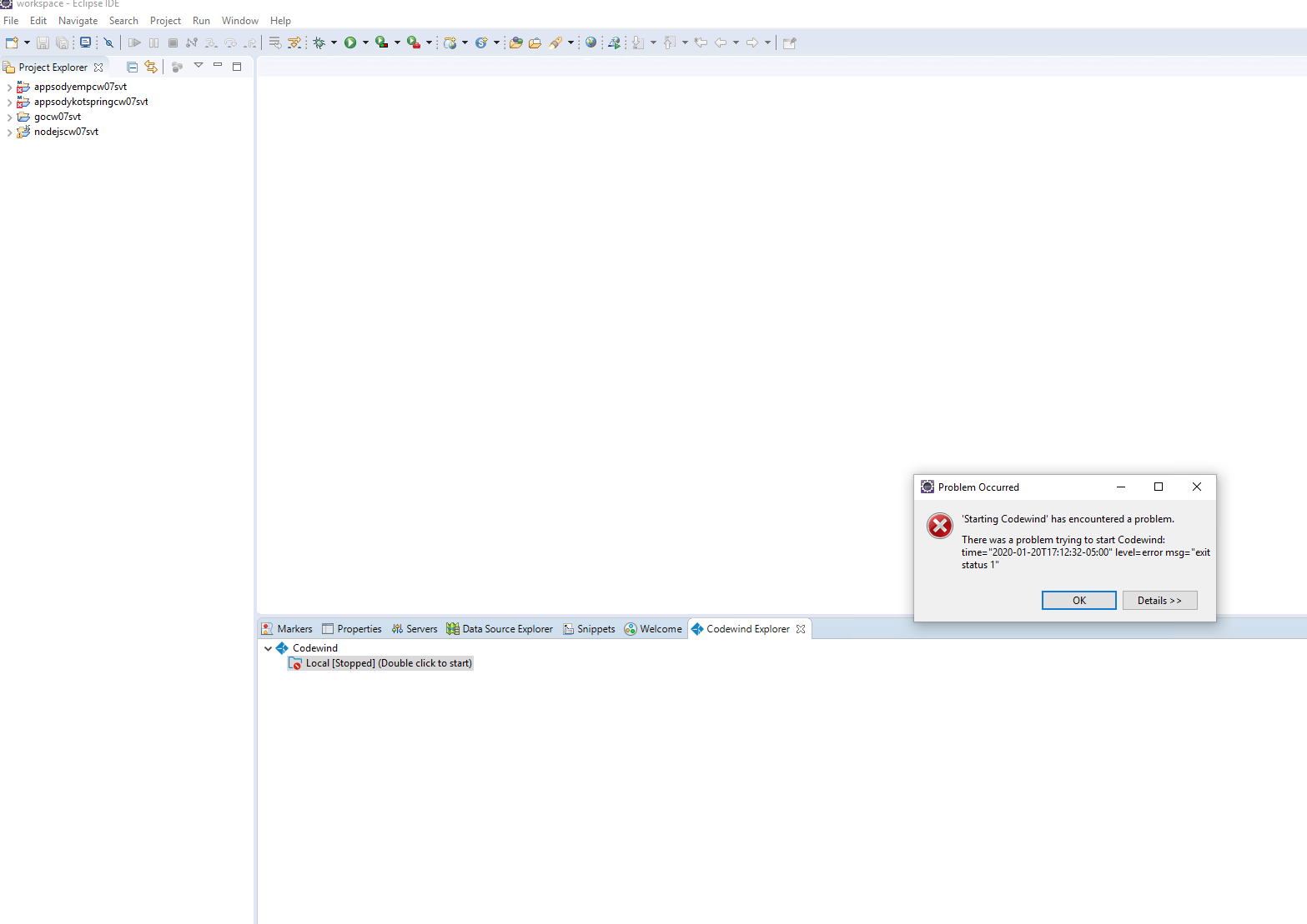 SVT: Unknown error during cwctl start prevents Codewind from starting · Issue #1739 · eclipse ...