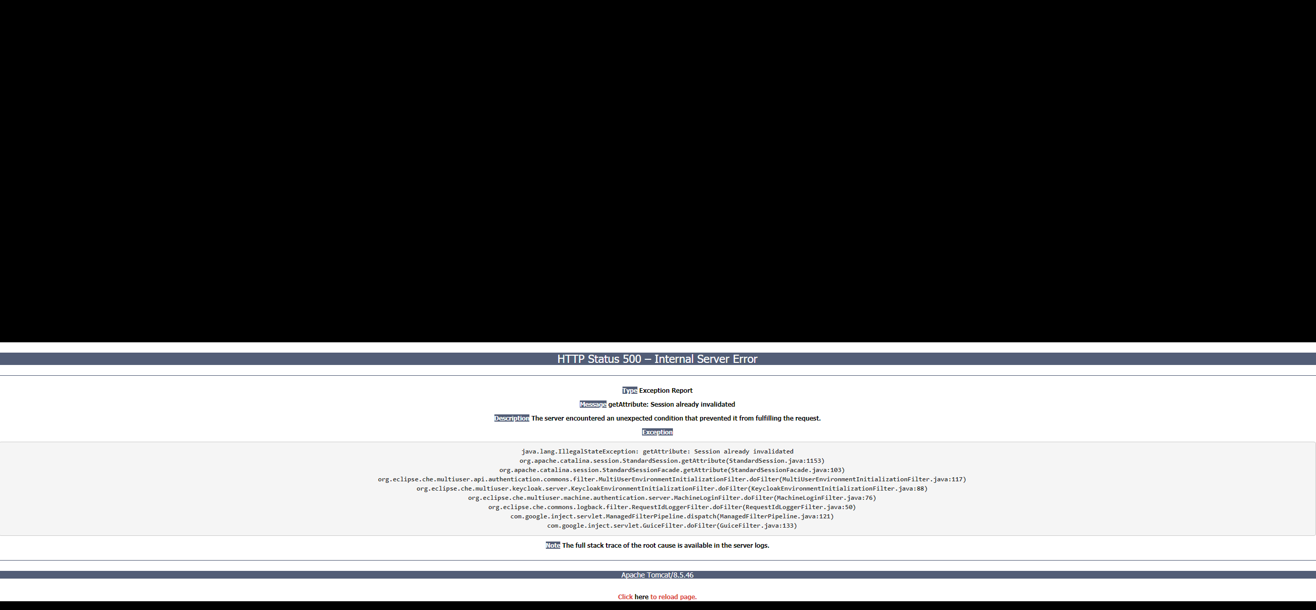 SVT:Che:Session already invalidated · Issue #2126 · eclipse-archived/codewind · GitHub