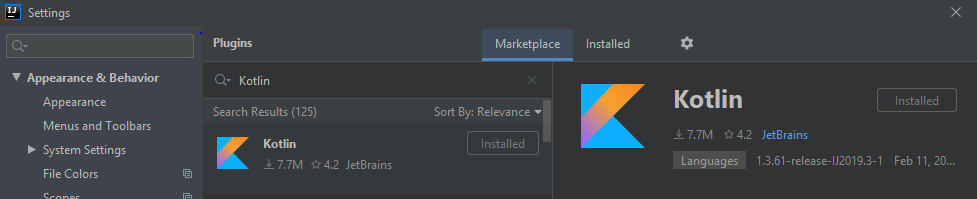 SVT:IntelliJ:Plugin status does not say "Installed" after install in "Marketplace" section even ...