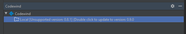 SVT:IntelliJ:Double click to update to version 0.9.0 does not trigger any upgrade for codewind ...