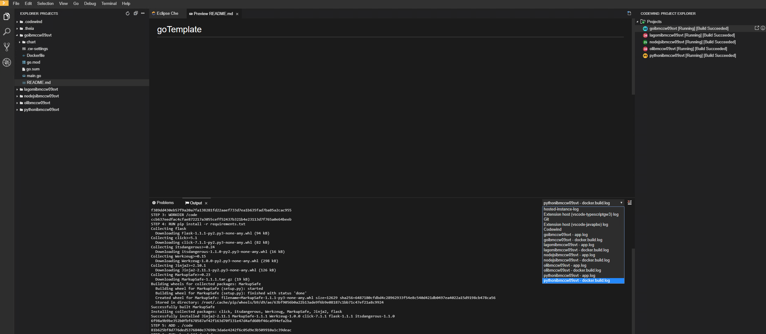 SVT:Che:User has to hide project logs to see the logs again if they already open with "Show logs ...