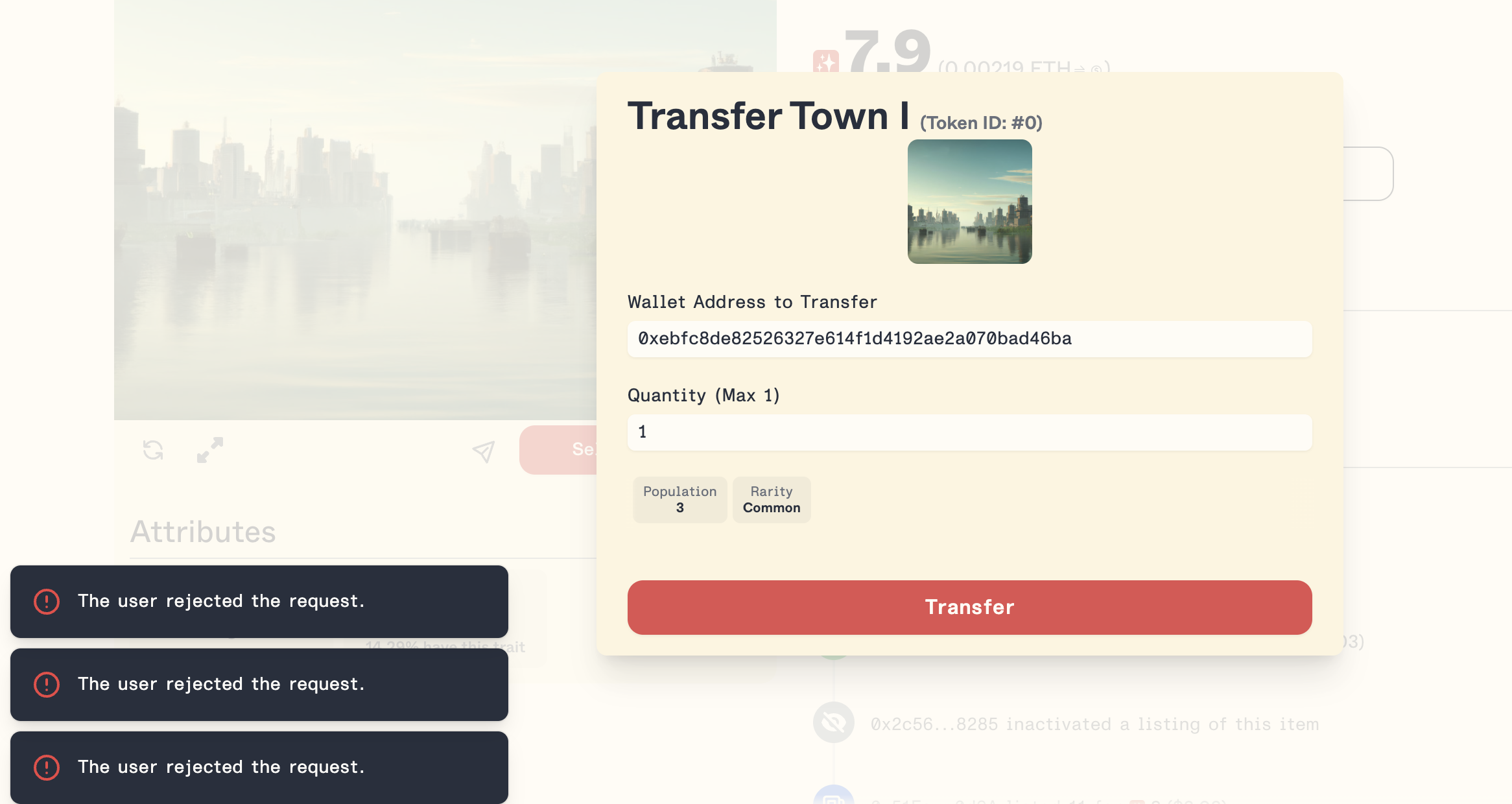 Can't transfer an NFT from Trove · Issue #2374 · tahowallet/extension · GitHub