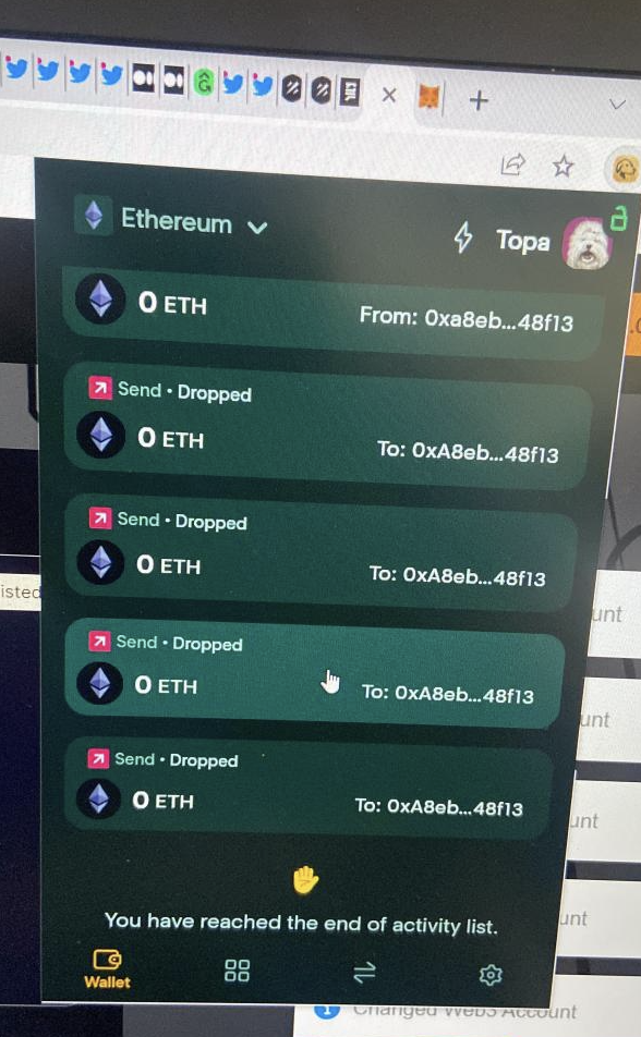 Dropped transactions on mainnet · Issue #2808 · tahowallet/extension · GitHub