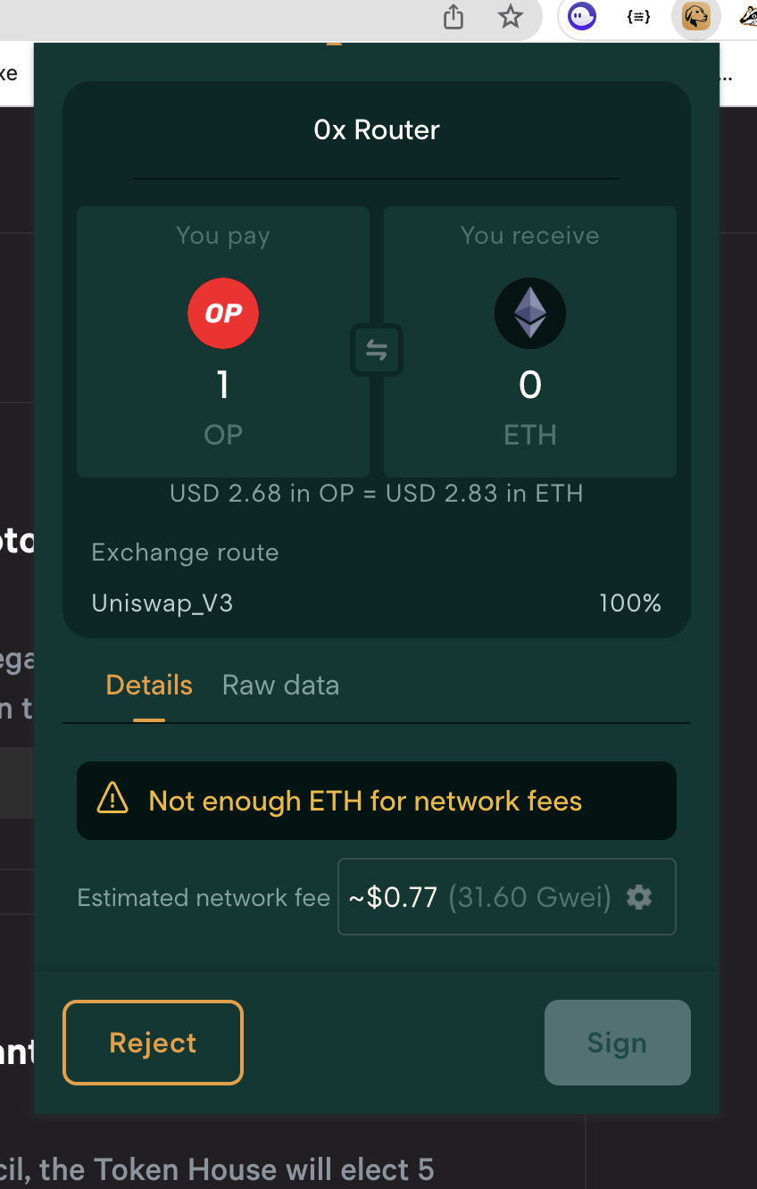 High Gas - tx fee for in-wallet swap · Issue #2330 · tahowallet/extension · GitHub