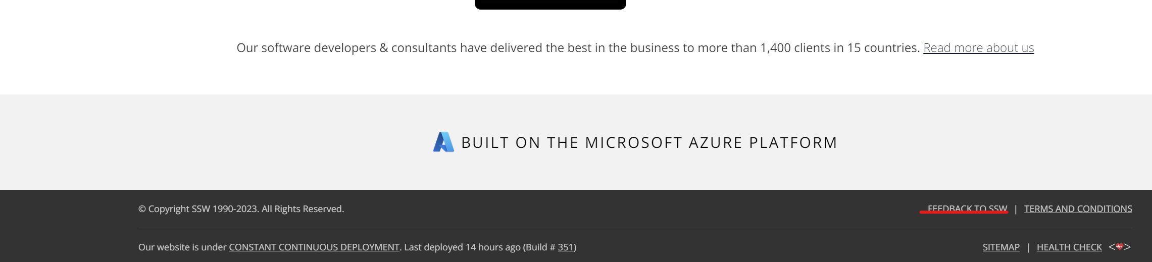 🐛 Footer - feedback link is broken · Issue #753 · SSWConsulting/SSW.Website · GitHub