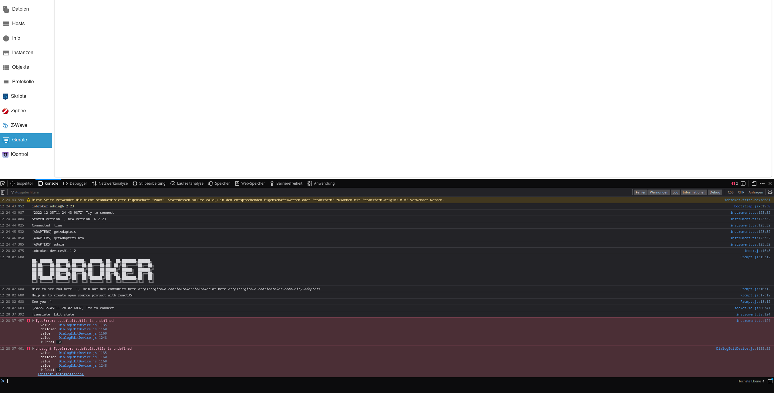 Error when editing after update to V 1.1.2 · Issue #217 · ioBroker/ioBroker.devices · GitHub
