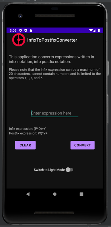 GitHub - TCDaniels85/Infix_To_Postfix_Android_App: Android version of ...