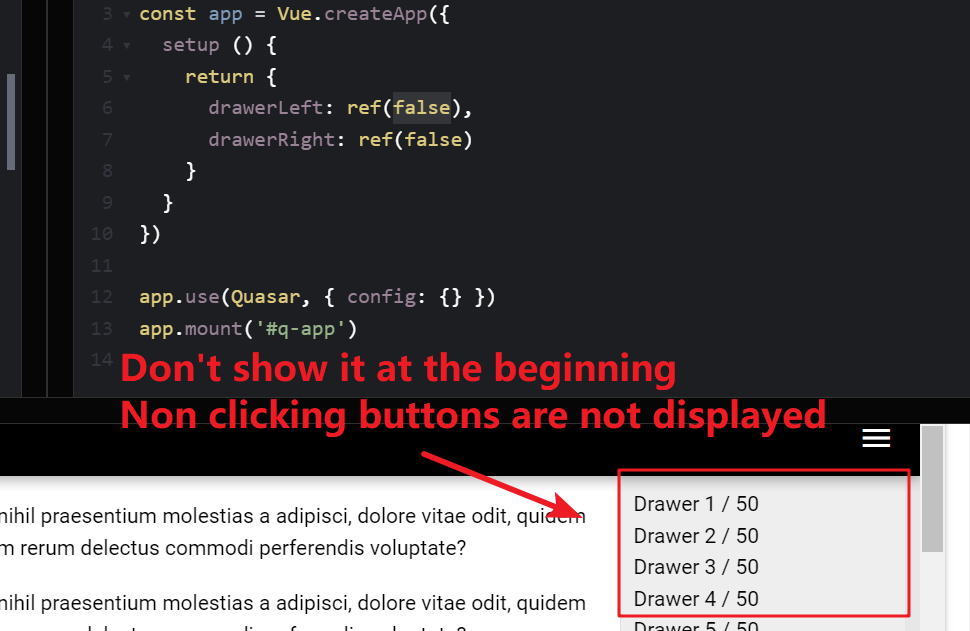 How do I close the drawer during initialization · quasarframework quasar · Discussion #11840 ...