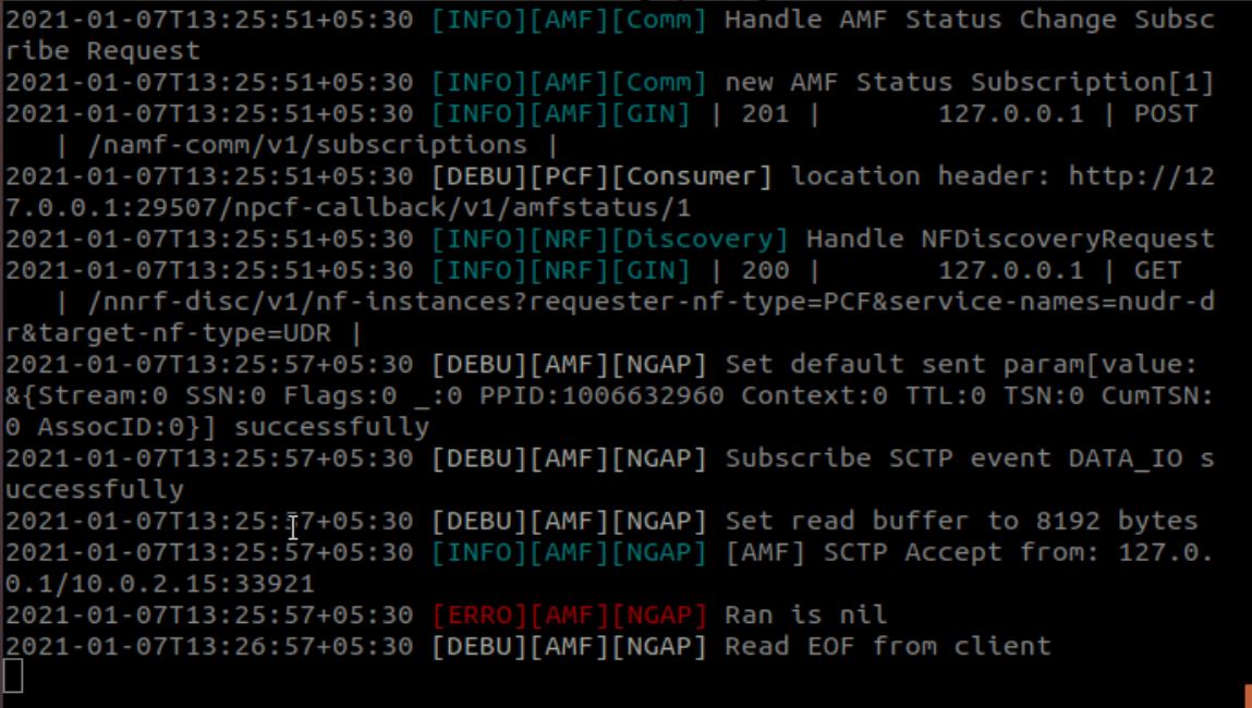 [Bugs] AMF crashes on sending ngsetup request via sctp · Issue #150 · free5gc/free5gc · GitHub