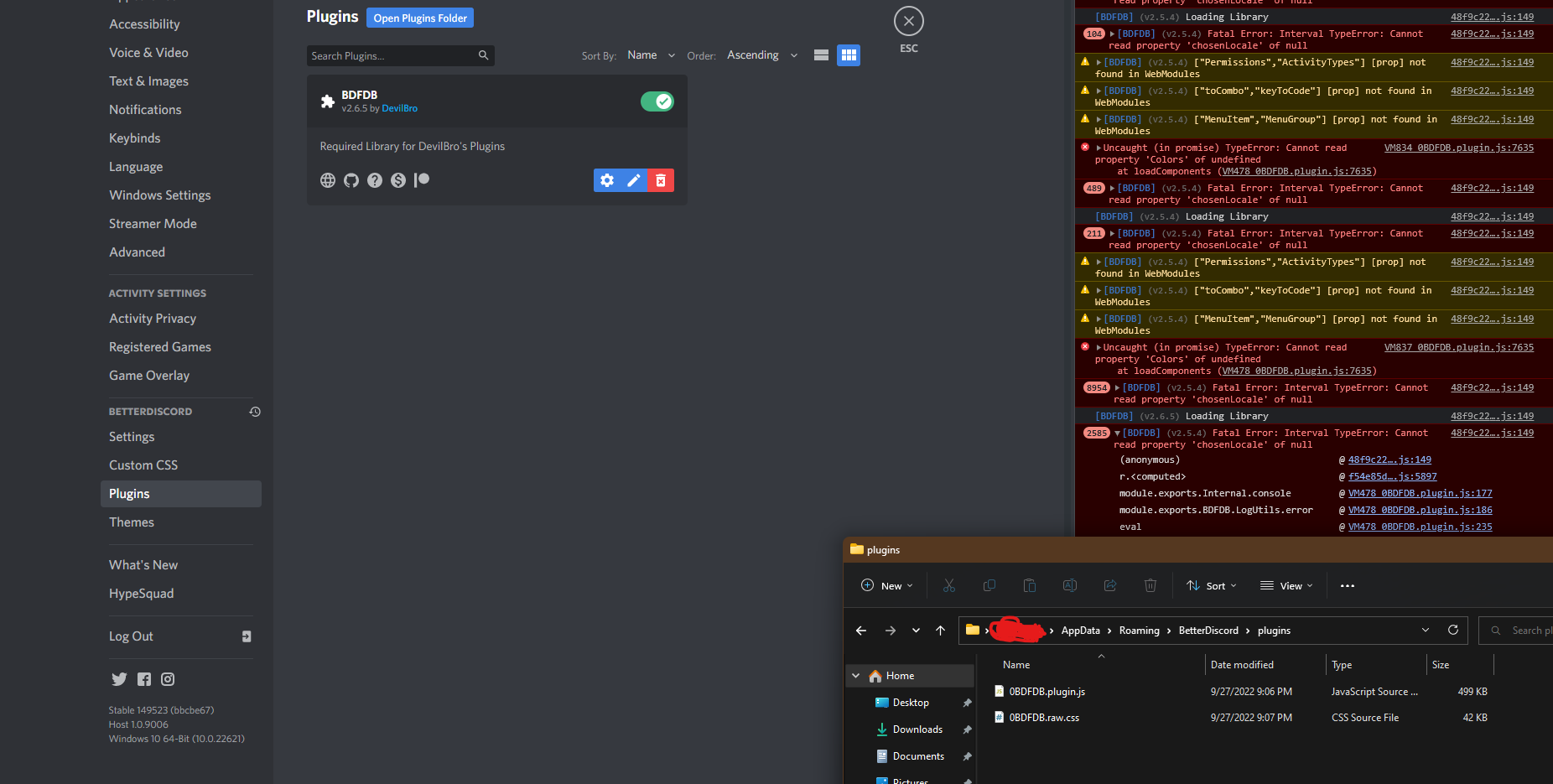 [BUG] - BDFDB library · Issue #1800 · mwittrien/BetterDiscordAddons · GitHub