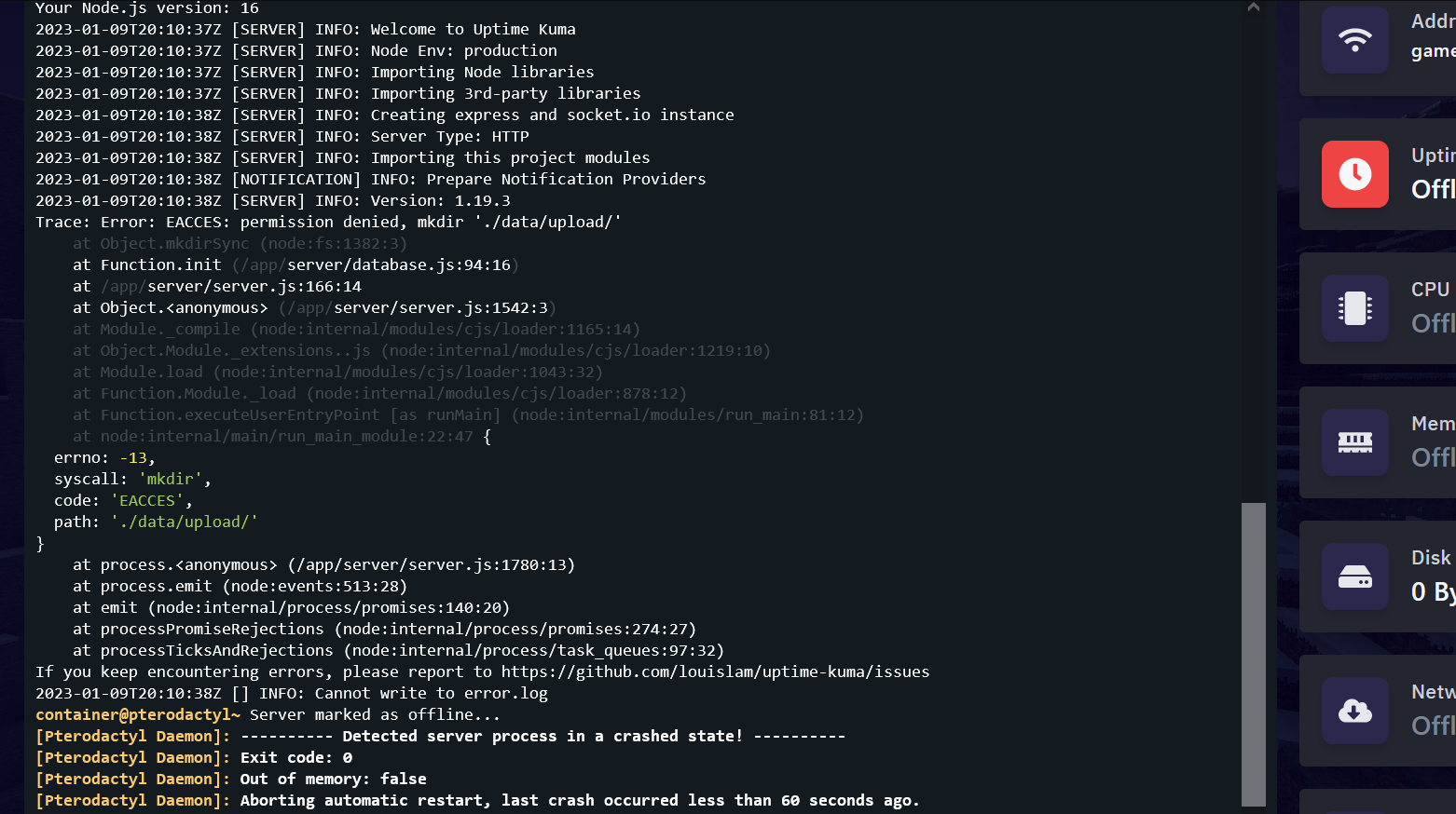 race: Error: EACCES: permission denied, mkdir './data/upload/' · Issue #82 · k3rnelpan1c-dev ...