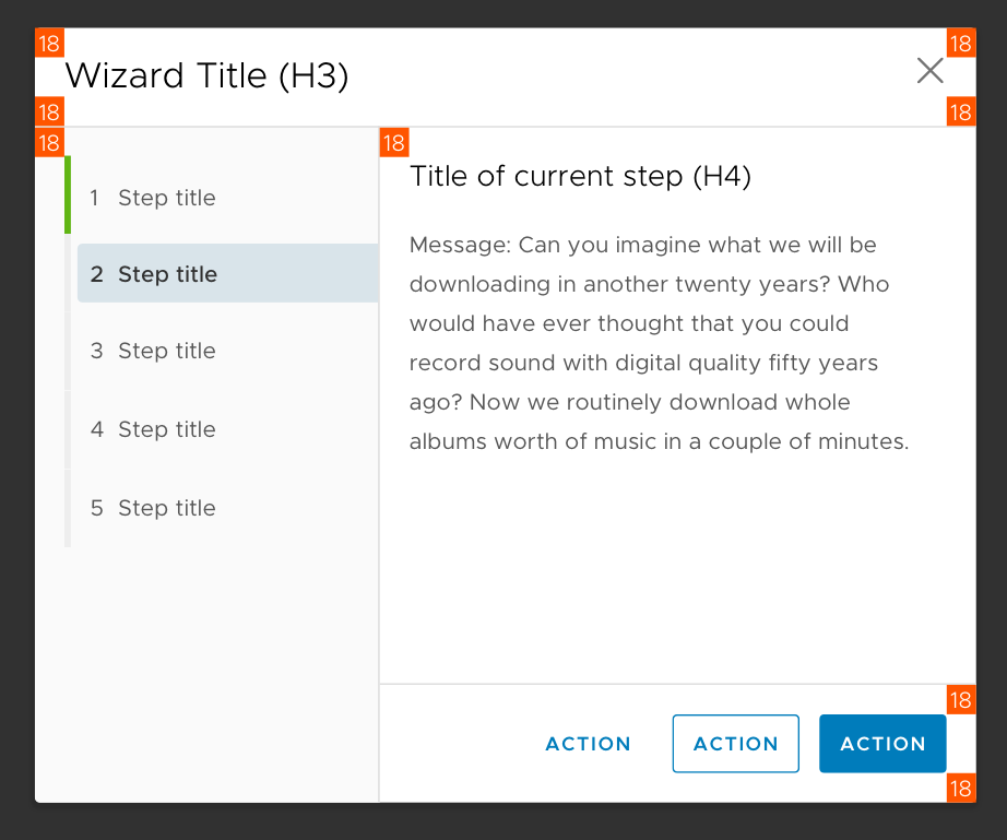 18 px spacing option for modal and wizard windows · Issue #2194 ...