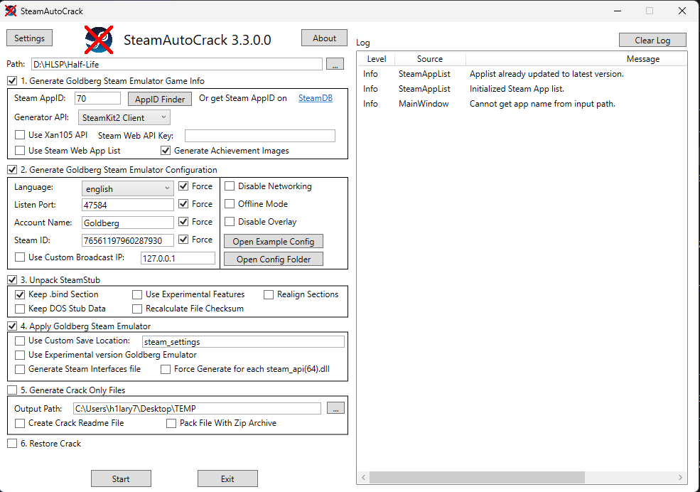 When i crack the game Half-Life with steam_id 70 i get this · Issue #39 · oureveryday/Steam-auto ...