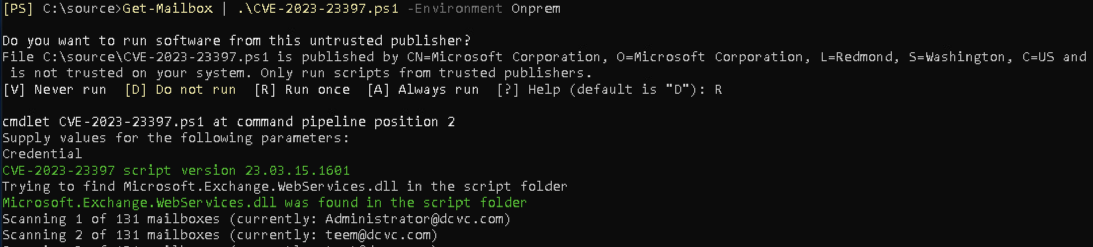 [Issue] CVE-2023-23397.ps1 autodiscover worked in 23.03.15.1601 - failing in 23.03.15.2119 ...