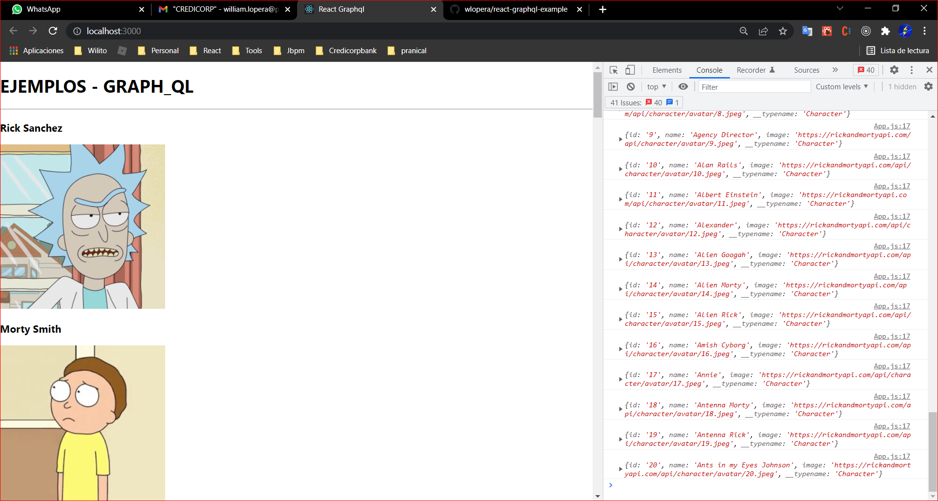 GitHub - wlopera/react-graphql-example: Consulta a un API a través de ...
