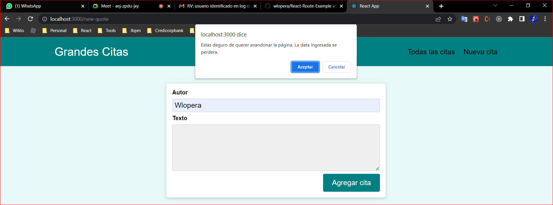 GitHub - wlopera/React-Route-Example: Ejercicio de Rote con React ...