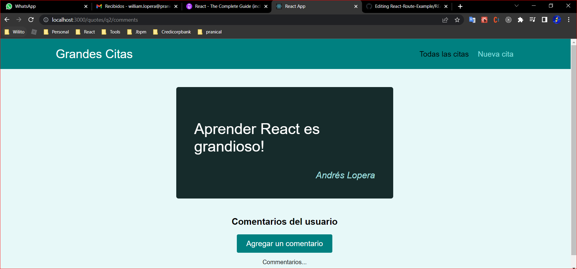GitHub - wlopera/React-Route-Example: Ejercicio de Rote con React. Curso Maximiliam.