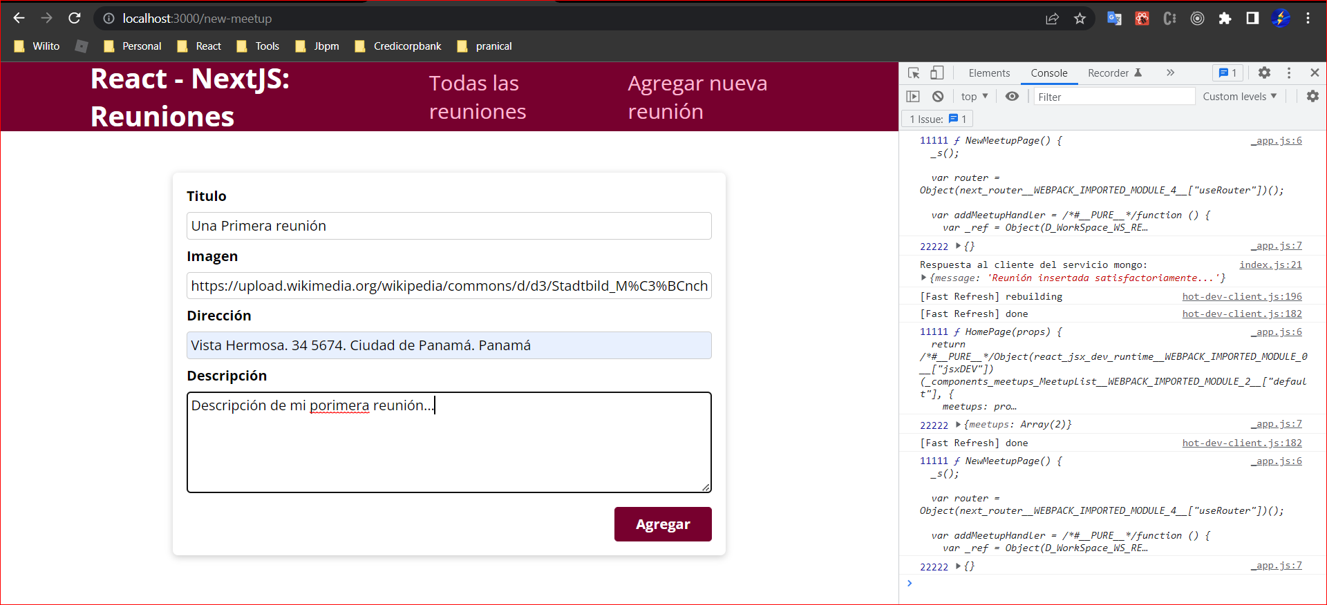 GitHub - wlopera/React--nextJS-Reuniones: Uso de React-NextJS. Pantalla de reuniones