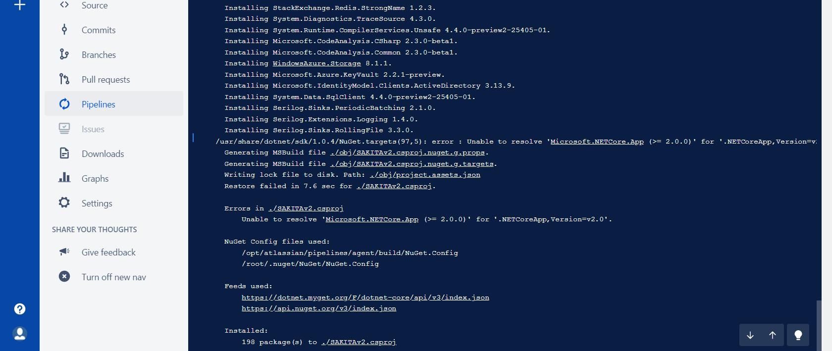 Unable To Resolve Microsoftnetcoreapp 200 Preview2 25319 02 For Netcoreappversion 