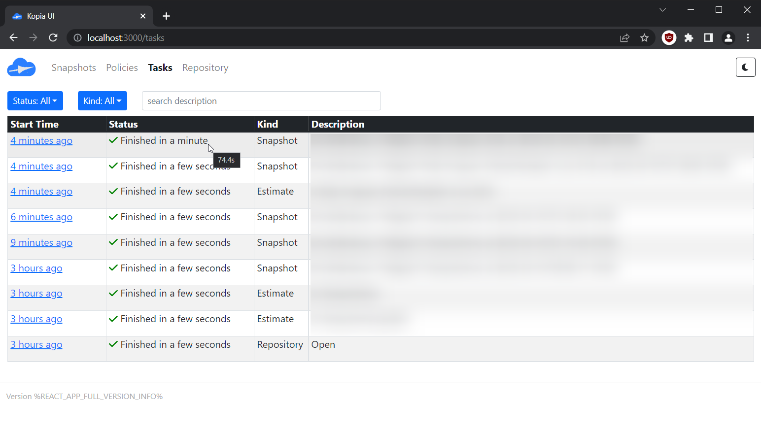 Kopia UI: Use larger time units when representing longer durations ...