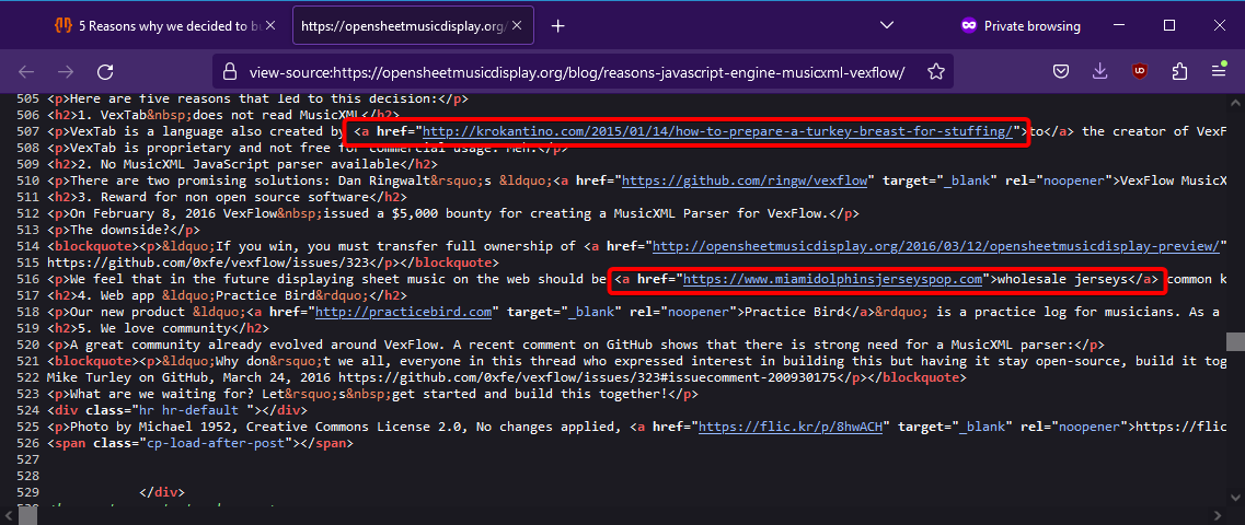 [Security] OSMD Blog contains spam links · Issue #15 · opensheetmusicdisplay ...