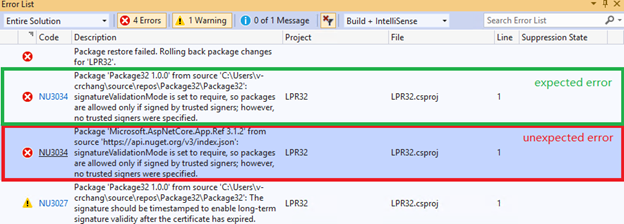 Unexpected error occurs when trying to install a package having invalid ...
