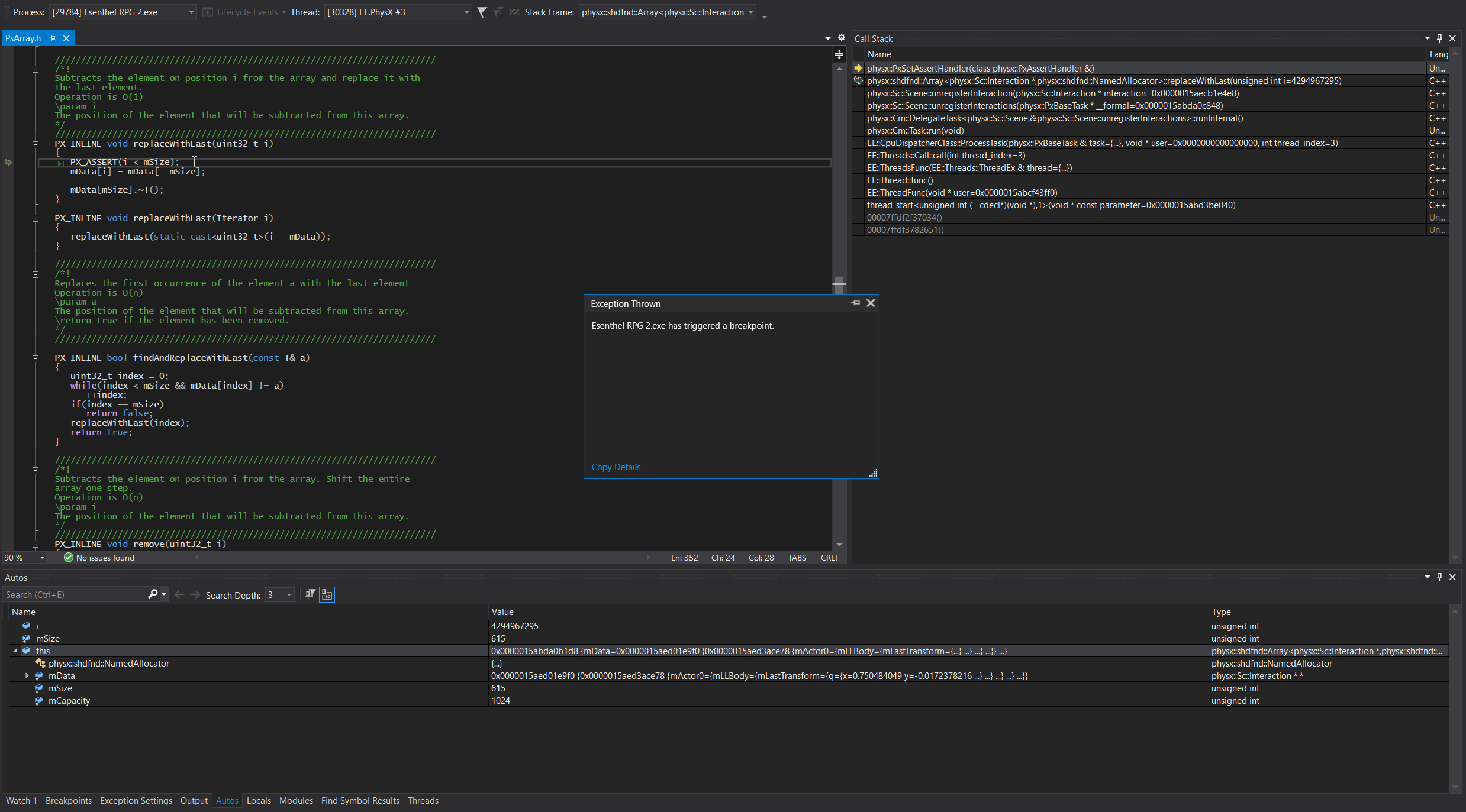 Crash in 'Sc::Scene::unregisterInteractions' · Issue #480 · NVIDIAGameWorks/PhysX · GitHub